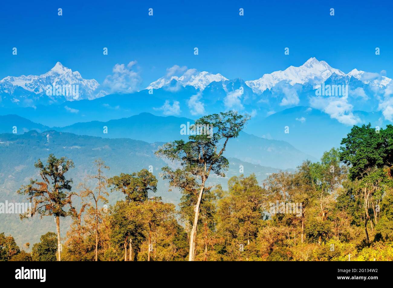 Beautiful view of Silerygaon Village with Kanchenjunga mountain range ...
