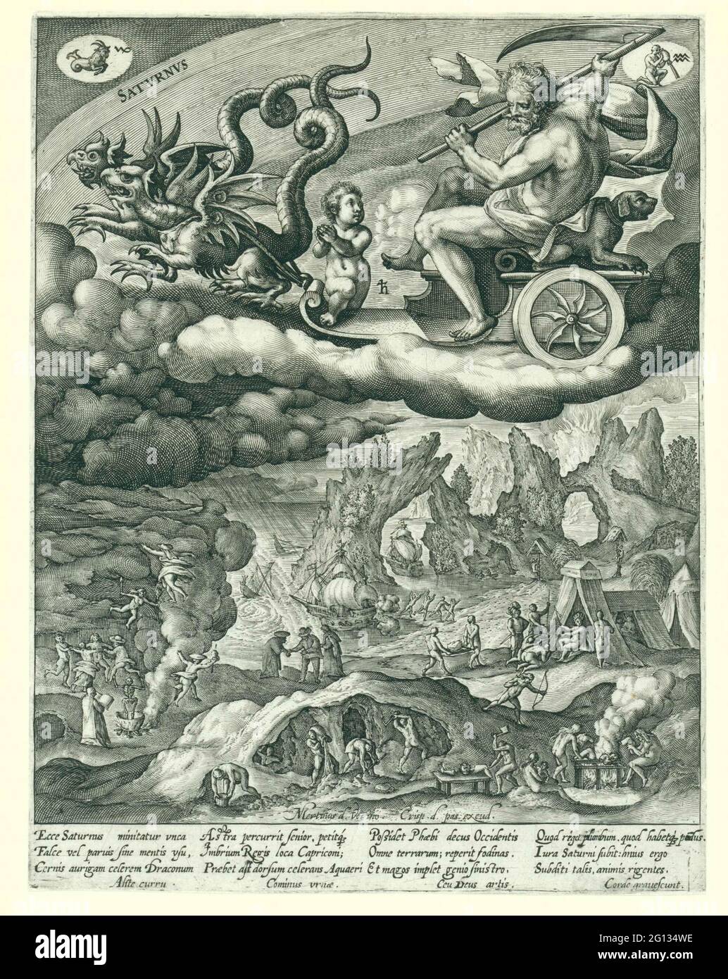 Saturn; Satvrvs; The seven planets; Cathena aurea platonis. The God ...