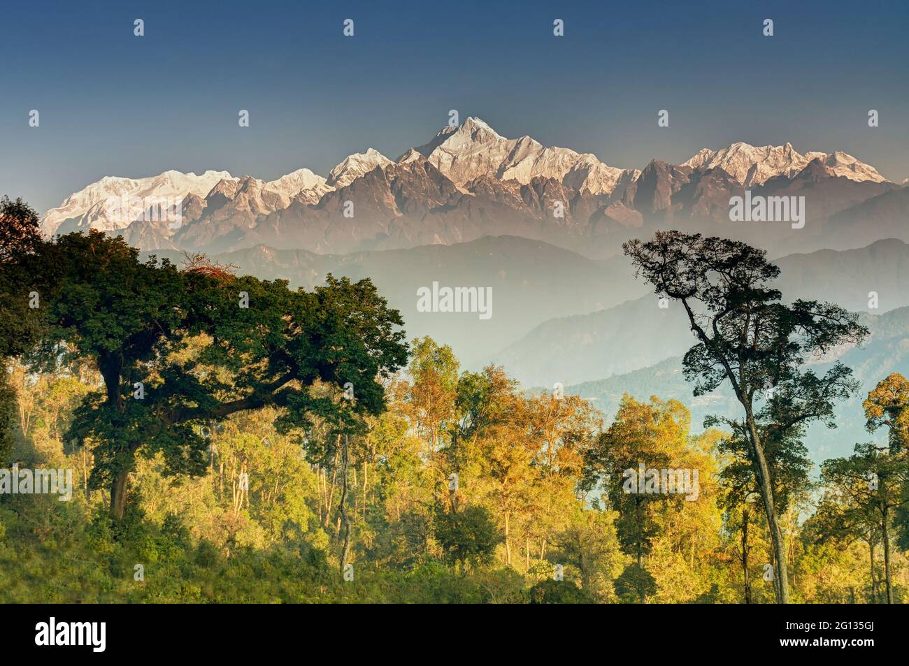 Beautiful view of Silerygaon Village with Kanchenjunga mountain range ...