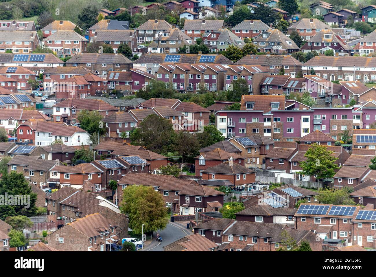 Brighton, May 28th 2021: The Whitehawk neighbourhood of Brighton Stock ...