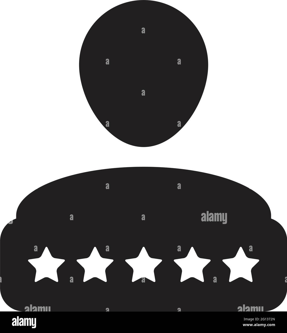 Social score icon 5 star rating vector male user person profile avatar ...
