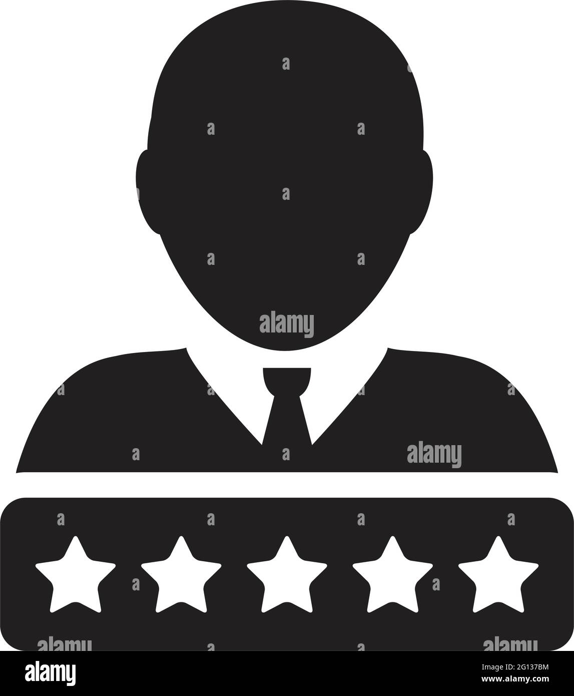 Star rating icon for social credit system vector male user person ...