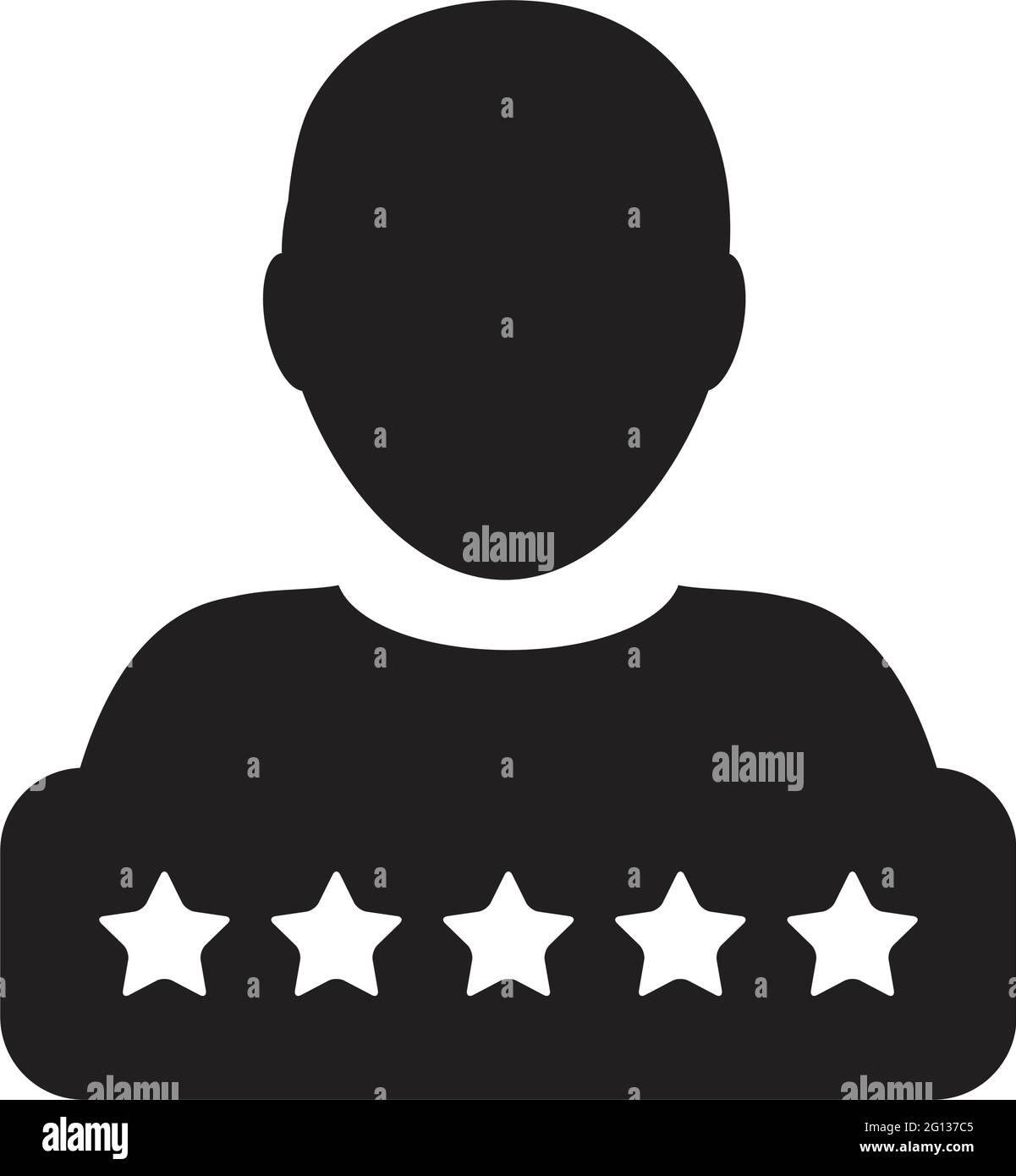 5 Star rating icon for social credit system vector male user person ...