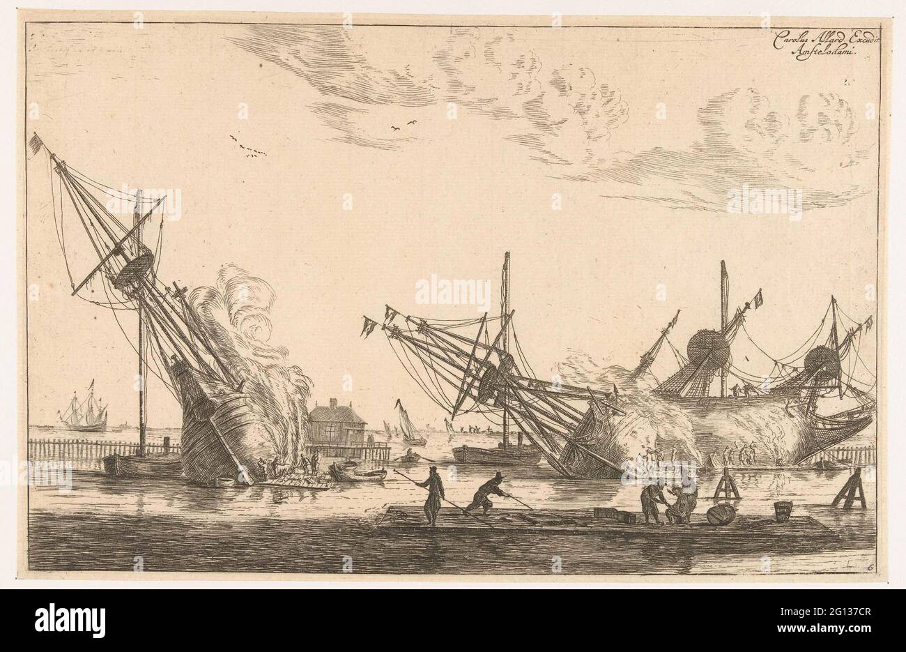 Waterproofing the beams of three flute ships; Thirteen scenes with ...