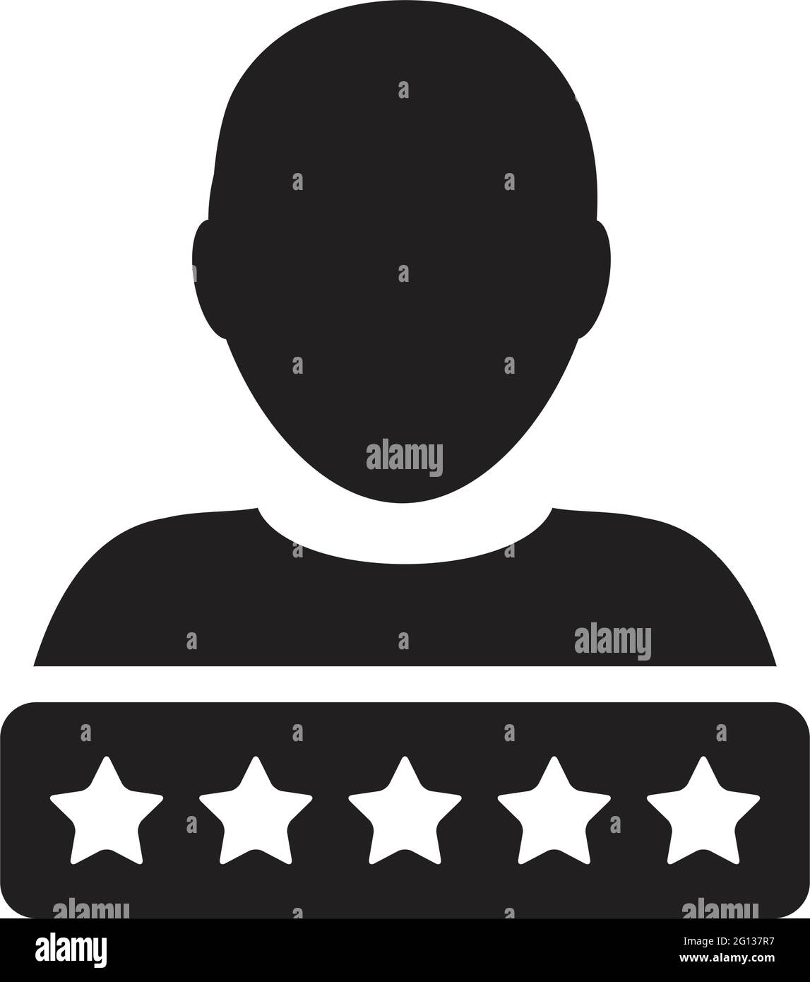 5 Star rating icon for social credit score system vector male user ...