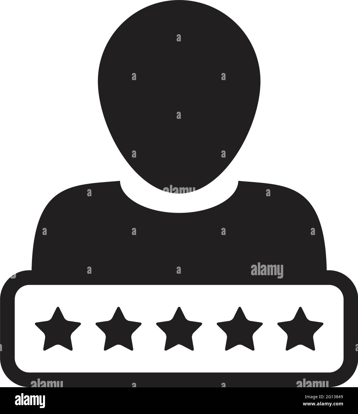 Social credit score icon 5 star rating vector male user person profile ...
