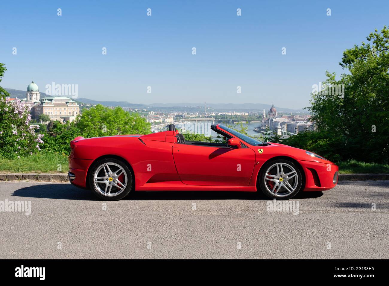 BUDAPEST, HUNGARY - May 11, 2021: Ferrari F430 - Spider, Italian sports ...