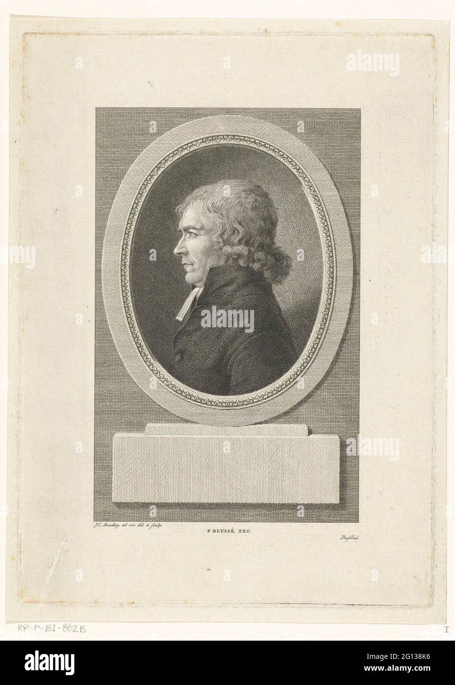 Portrait of preacher Willem Christiaan van Manen. Bust of preacher ...