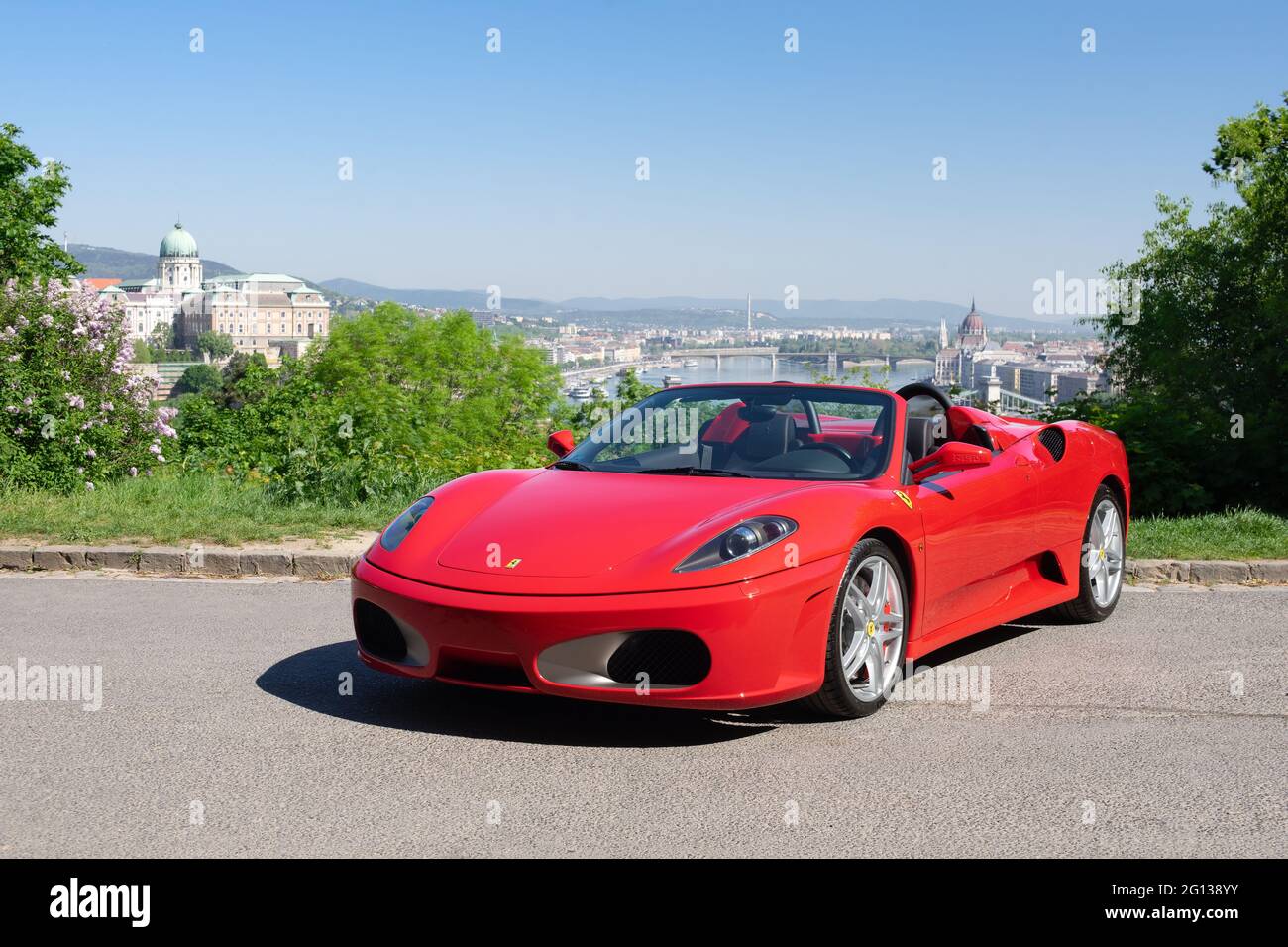 BUDAPEST, HUNGARY - May 11, 2021: Ferrari F430 - Spider, Italian sports ...