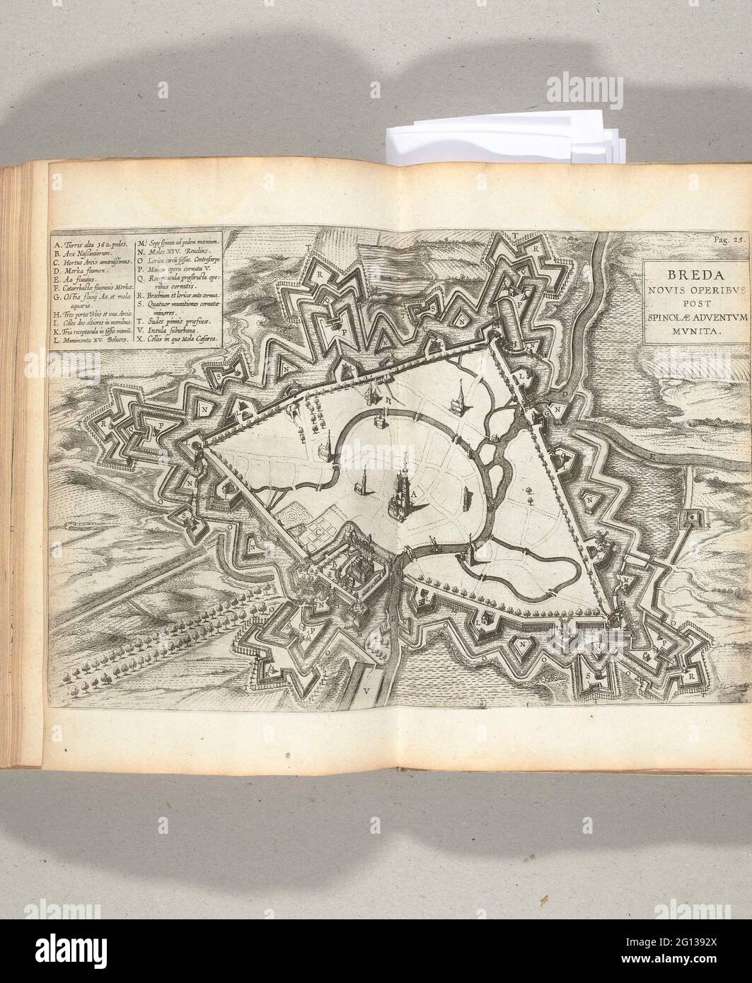 Floor plan of Breda with all defenses, 1624-1625; Breda Novis Operibus ...