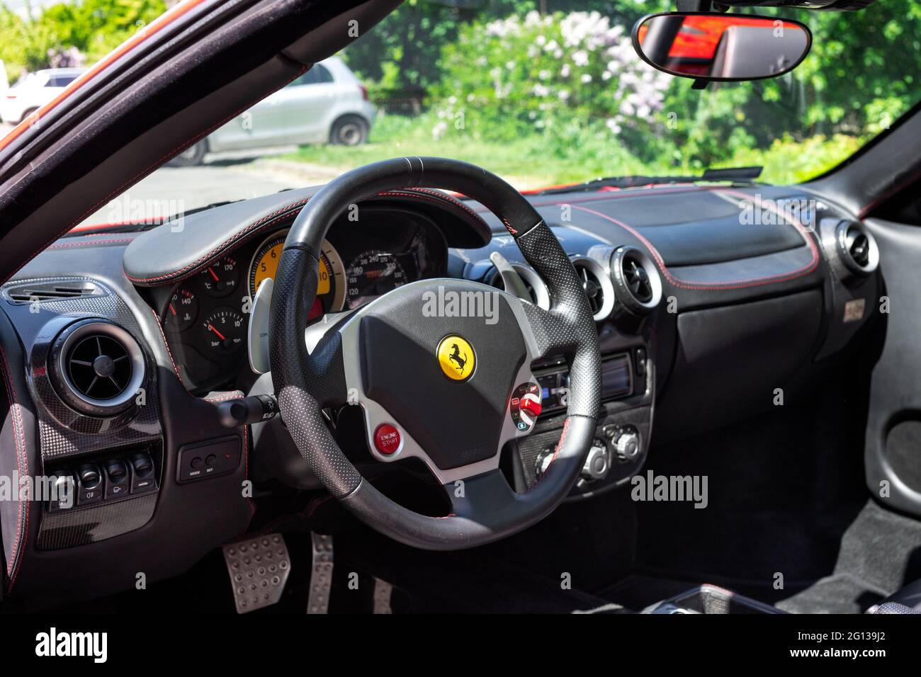 BUDAPEST, HUNGARY - May 11, 2021: Ferrari F430 - Spider, Italian sports ...