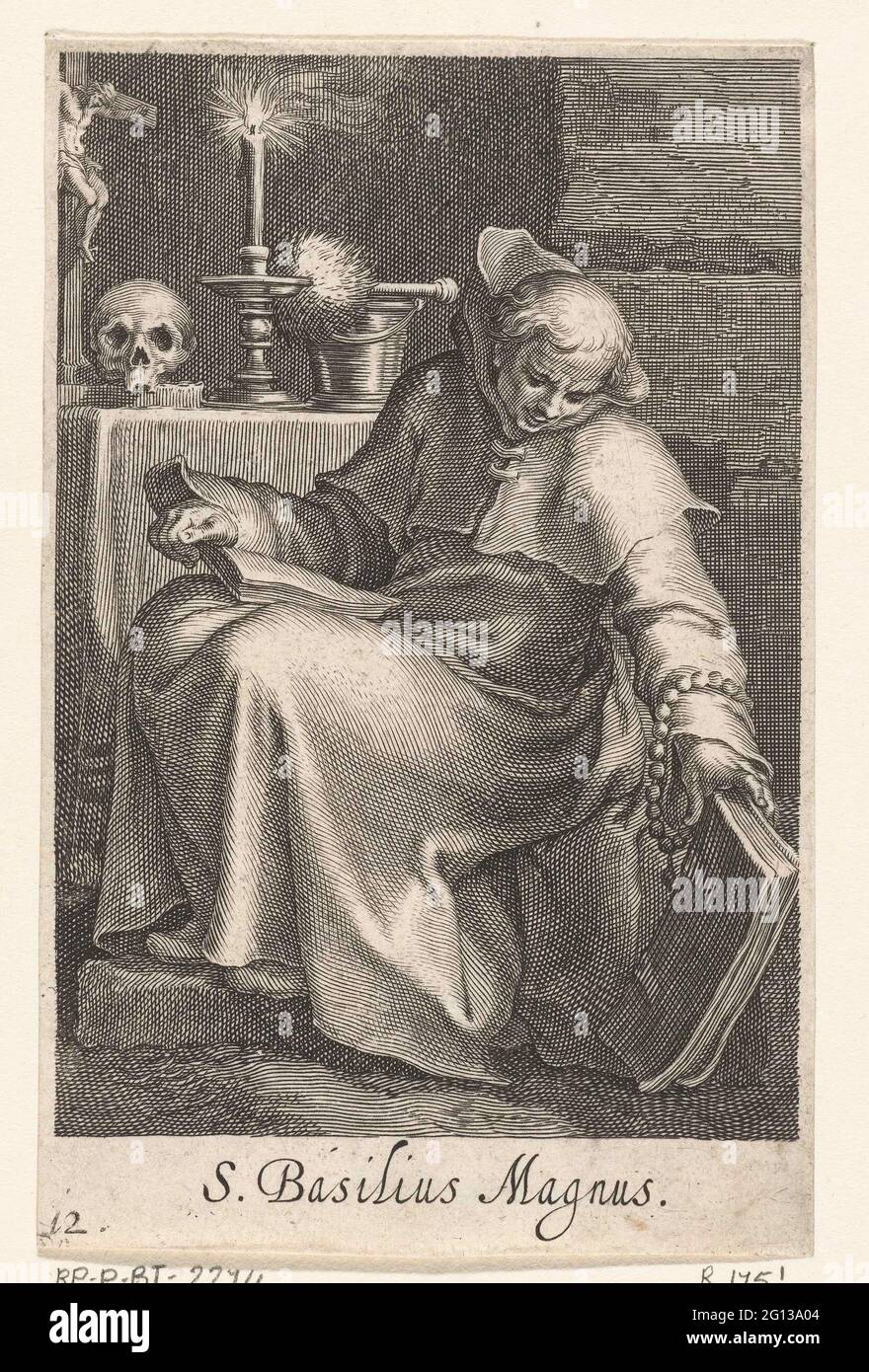 Saint Basil the Great as a hermit; S. Basilius Magnus; Hermiters; Sacra ...