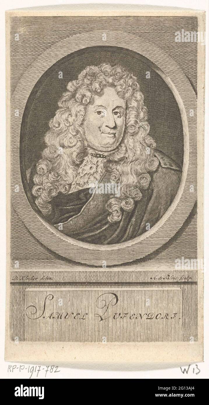 Portrait of German legal philosopher and historian Samuel von Pufendorf ...