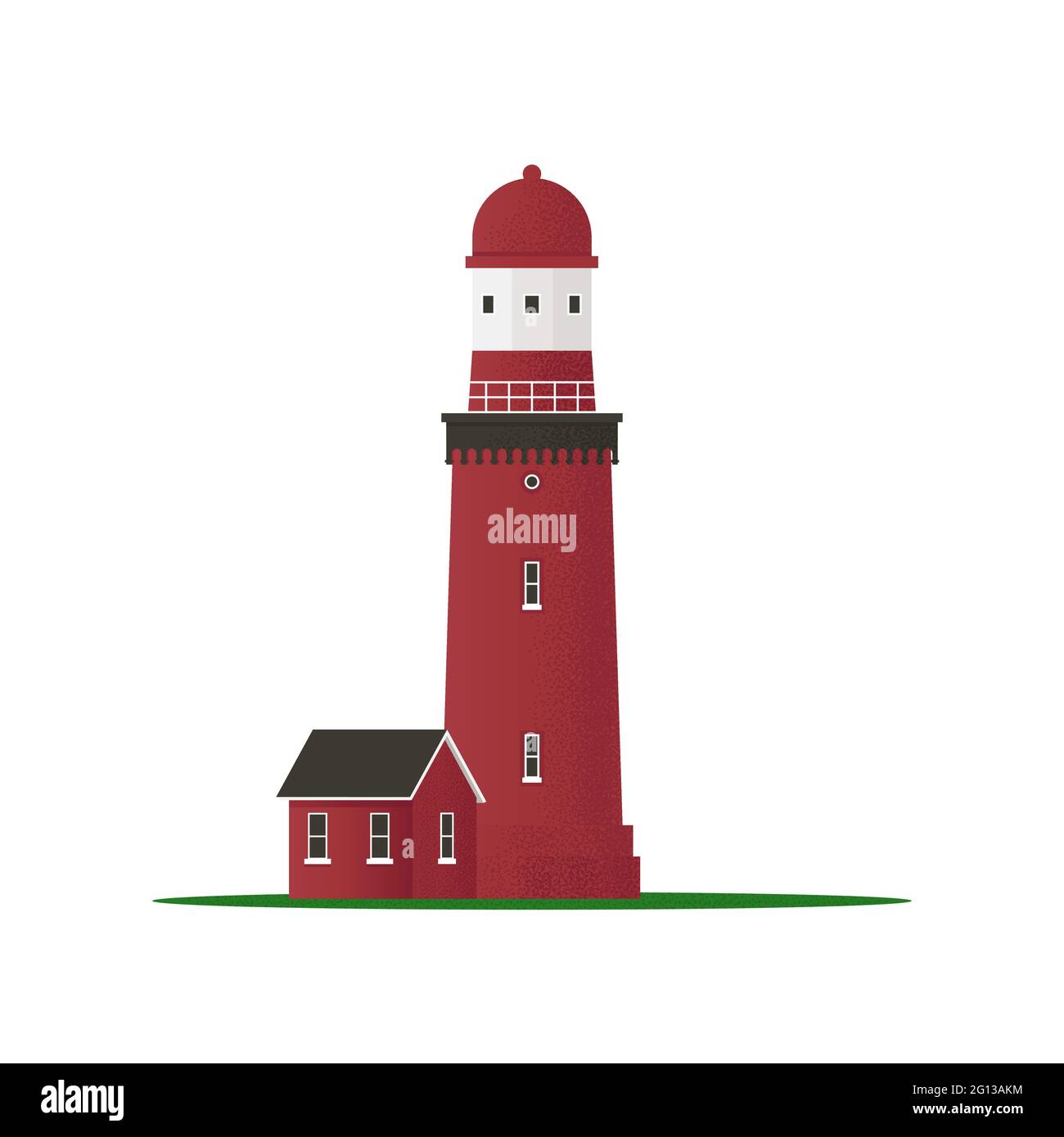 Lighthouse, Small old building, isolated on white background. Vector ...