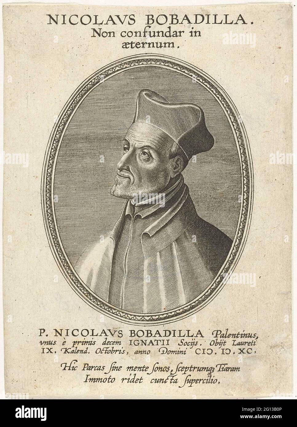 Portrait of nicolaus bobadilla; Nicolavs Bobadilla. Portrait in an oval ...
