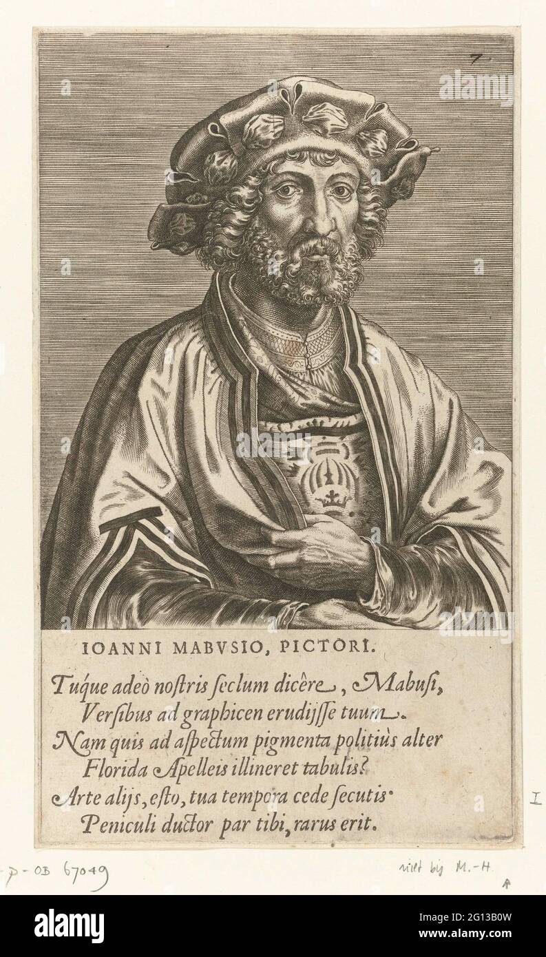 Portrait of the painter Jan Gossaert; Portraits of painters; Pictorum ...