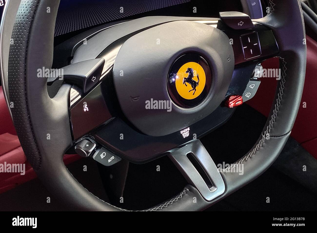 Hong Kong, China Jan 27, 2021 : Ferrari Roma Steer Wheel Jan 27 2021 in ...