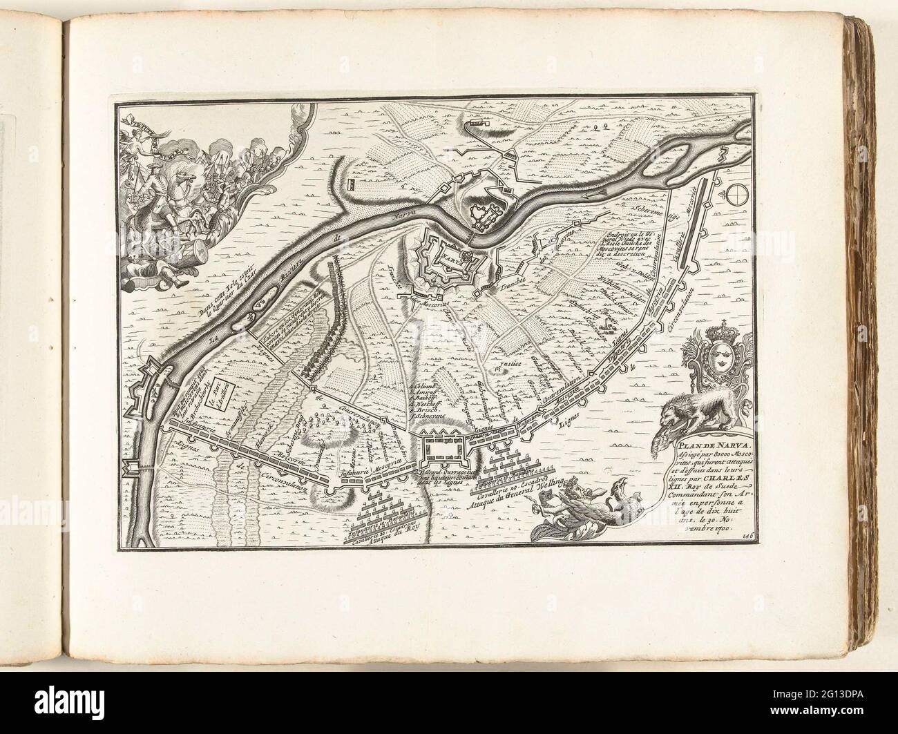 Siege and appetent of Narva, 1700; Plan de Narva, Assiegé Par 80000 ...