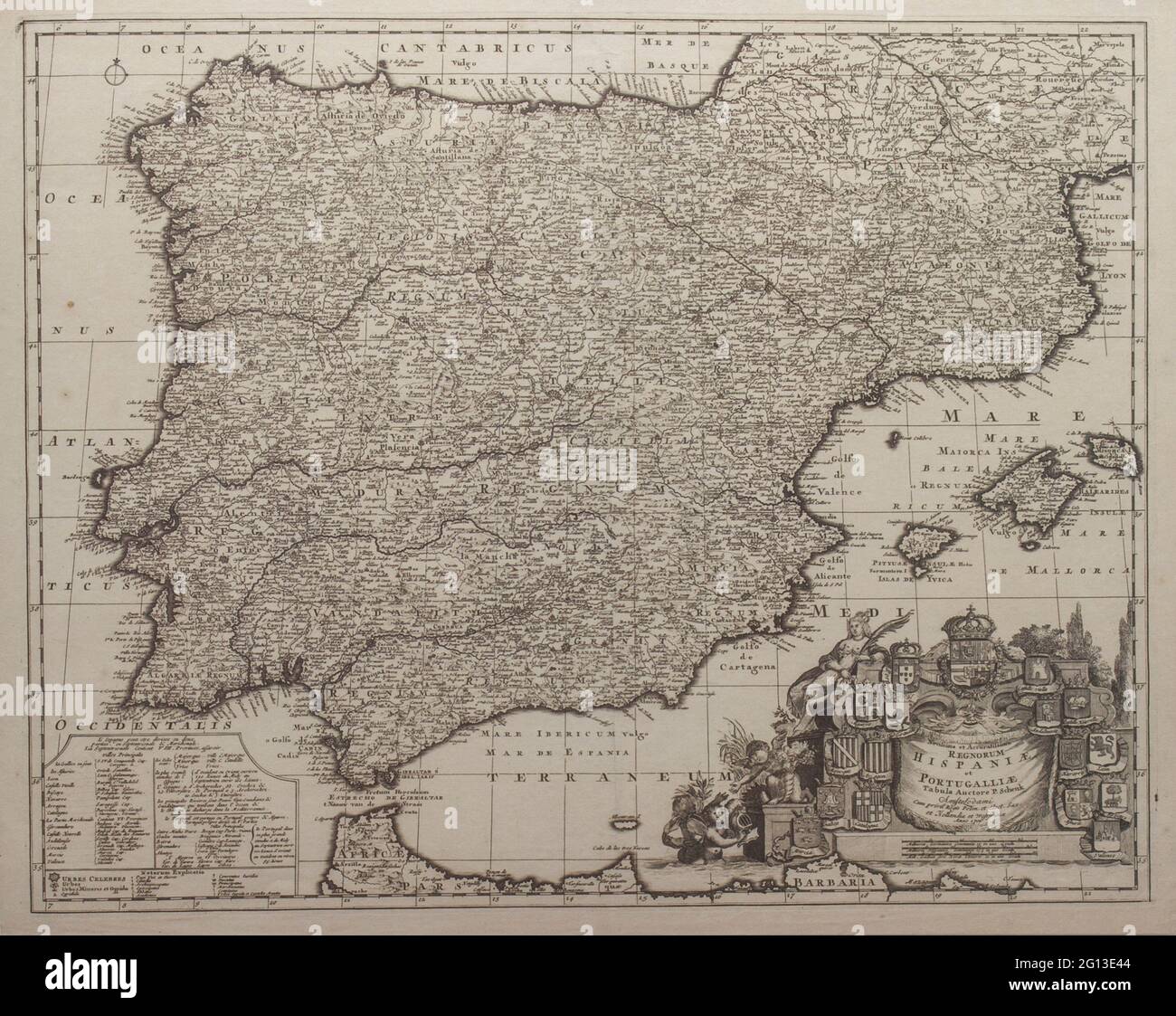 Iberian Peninsula Map Spain High Resolution Stock Photography and ...