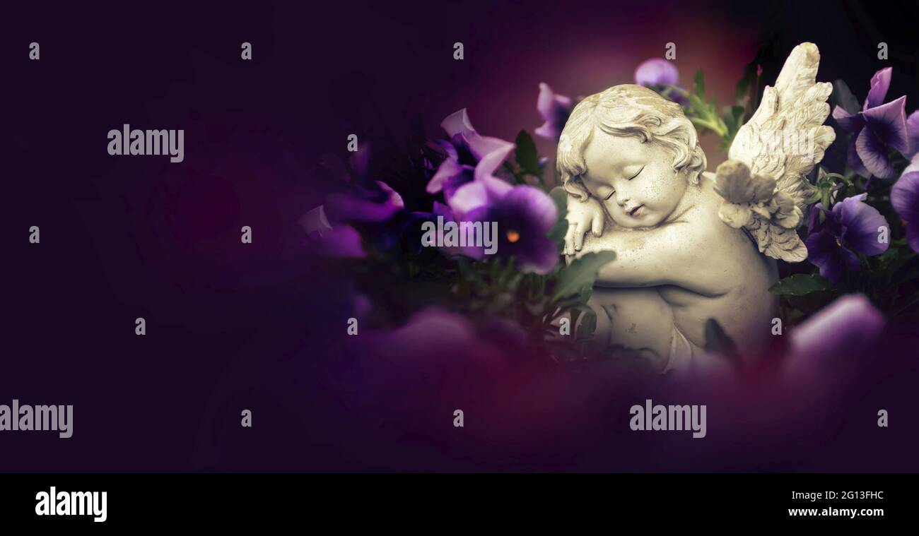 Little Angel With Flowers High Resolution Stock Photography and Images ...