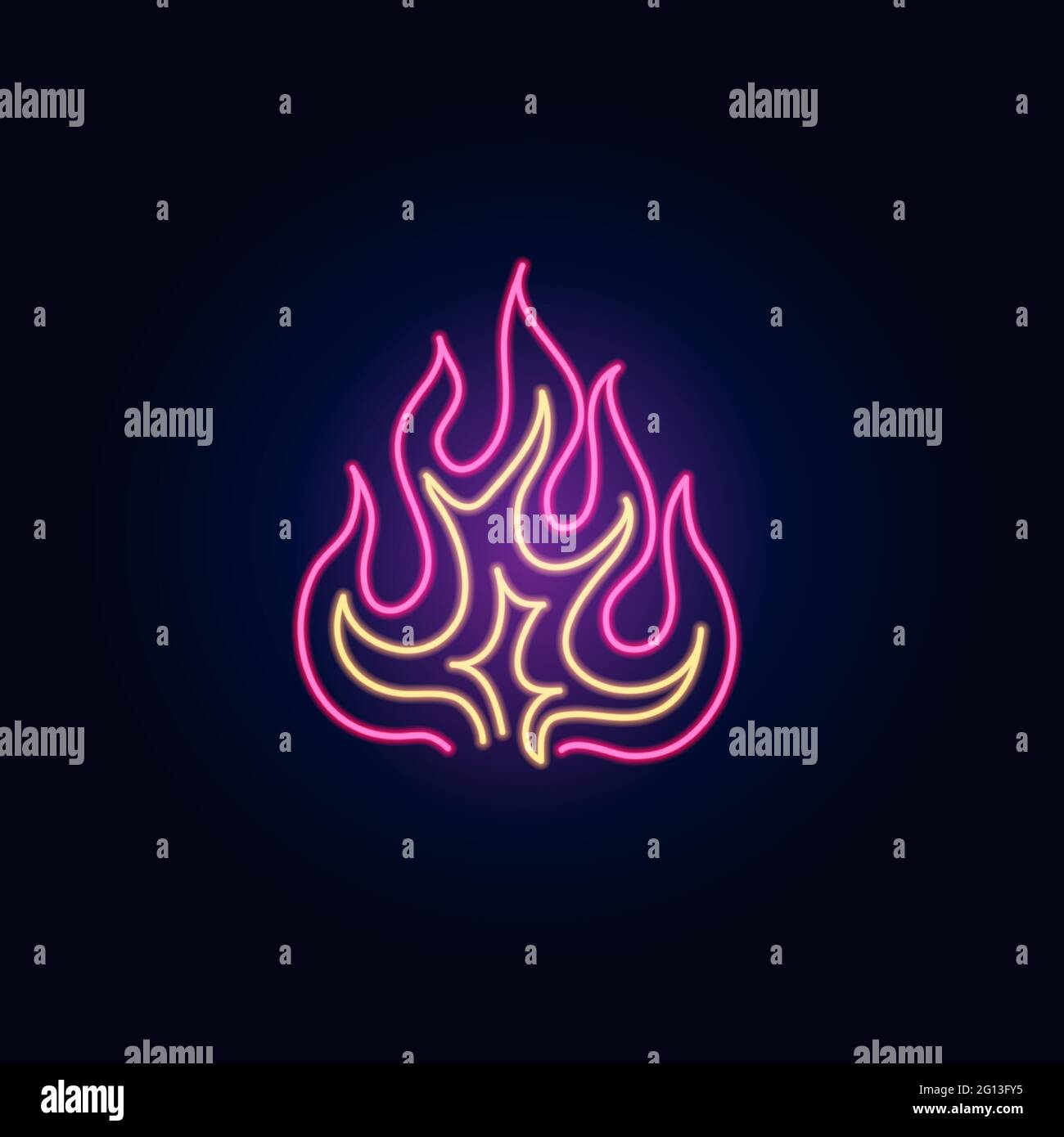 Neon Fire. Fashion sign. Night light signboard, Glowing banner. Summer ...