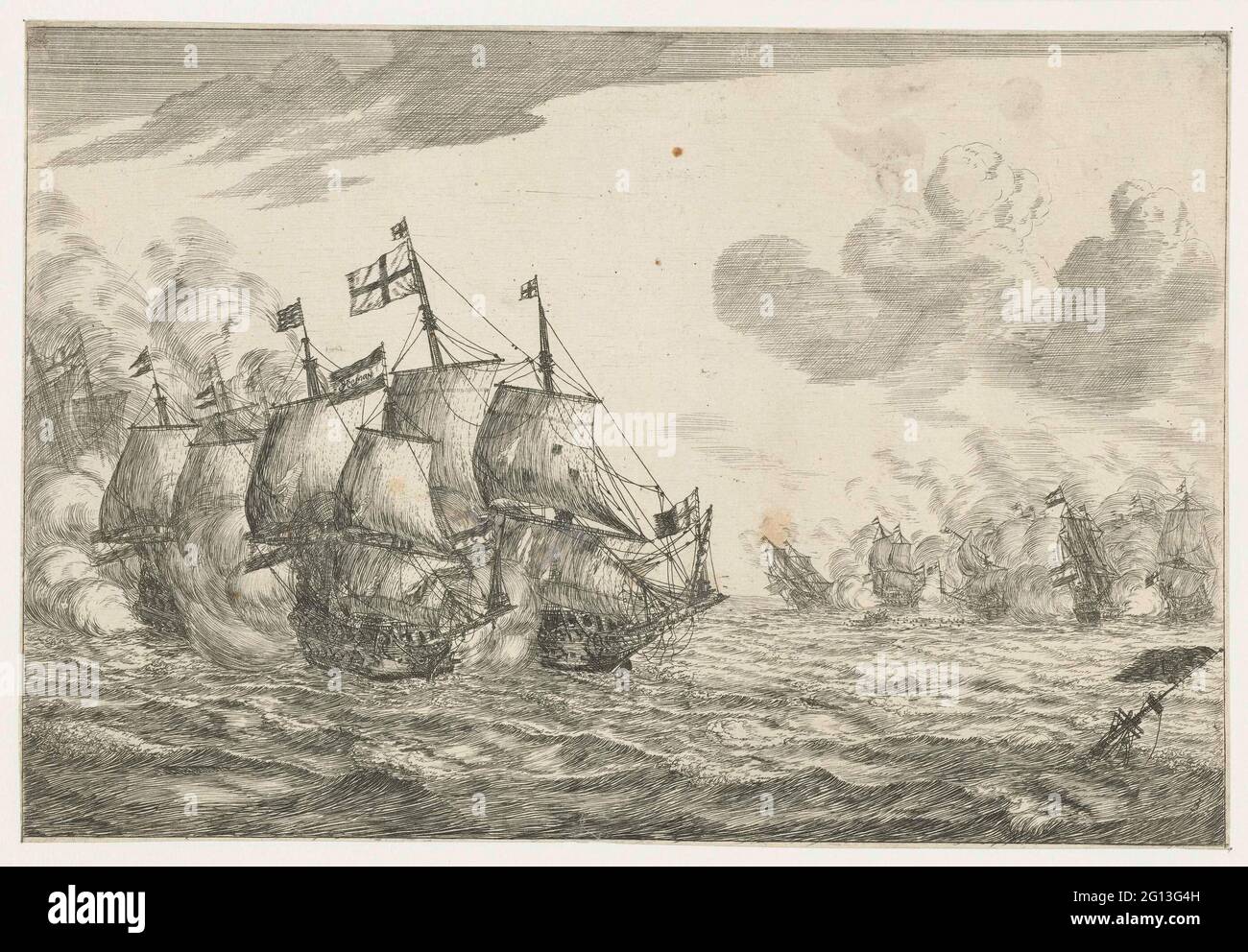 Sea battle; New ship batalien. Two heavy fighting between Dutch and ...