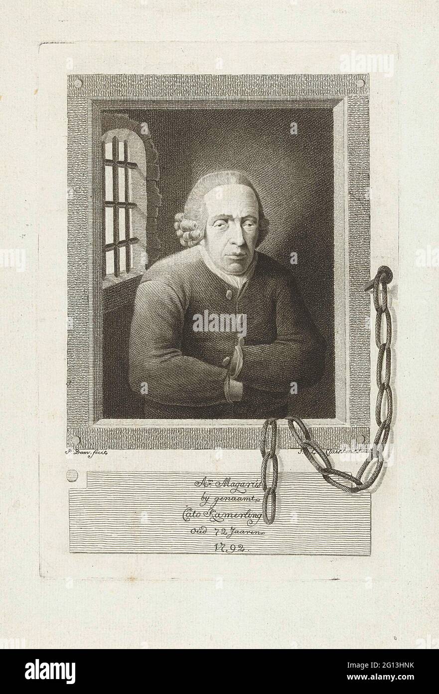 Portrait of Abraham Magarius nicknamed Cato Kamingling at the age of 72 ...