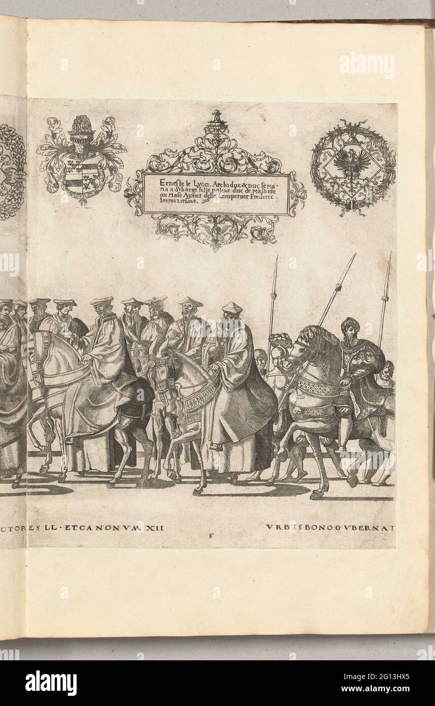 Banner carriers and kanuninkink, plate f; Procession of Karel V with ...