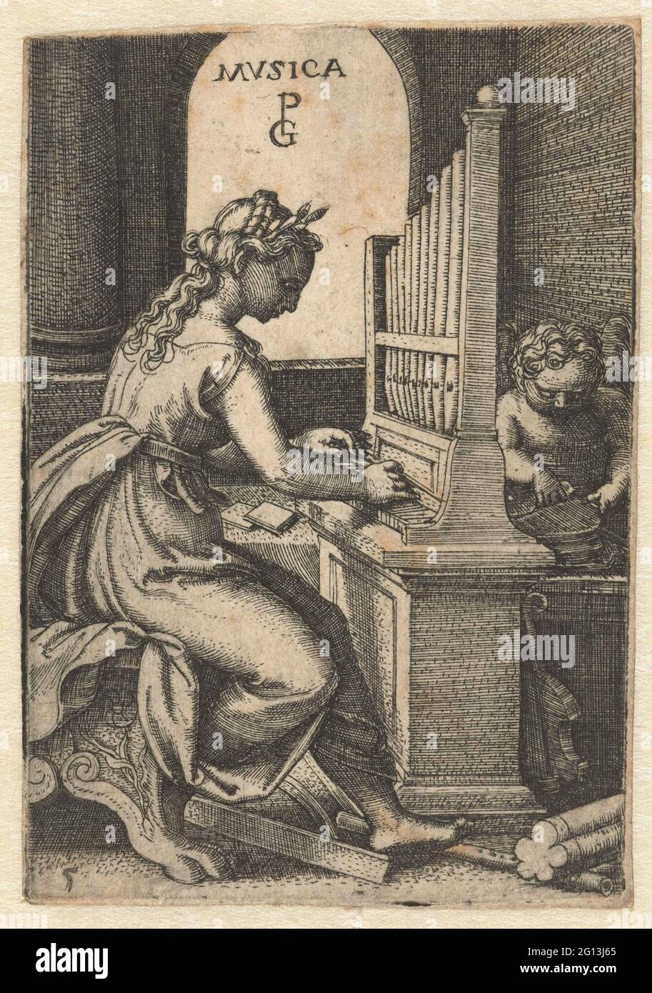 Music; Musica; Seven liberal arts. Woman as a personification of music ...