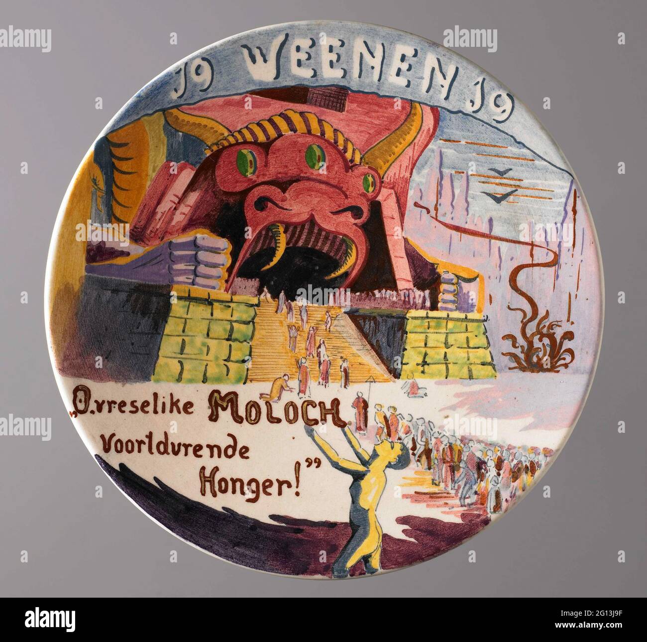 Oh, Vreselike Moloch constant hungry!. Commemorative sign, painted in ...