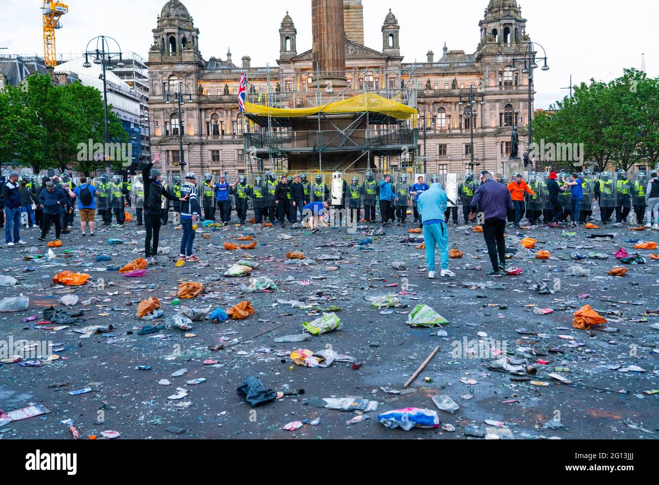 Scenes from George Square in Glasgow following Rangers 55th league ...