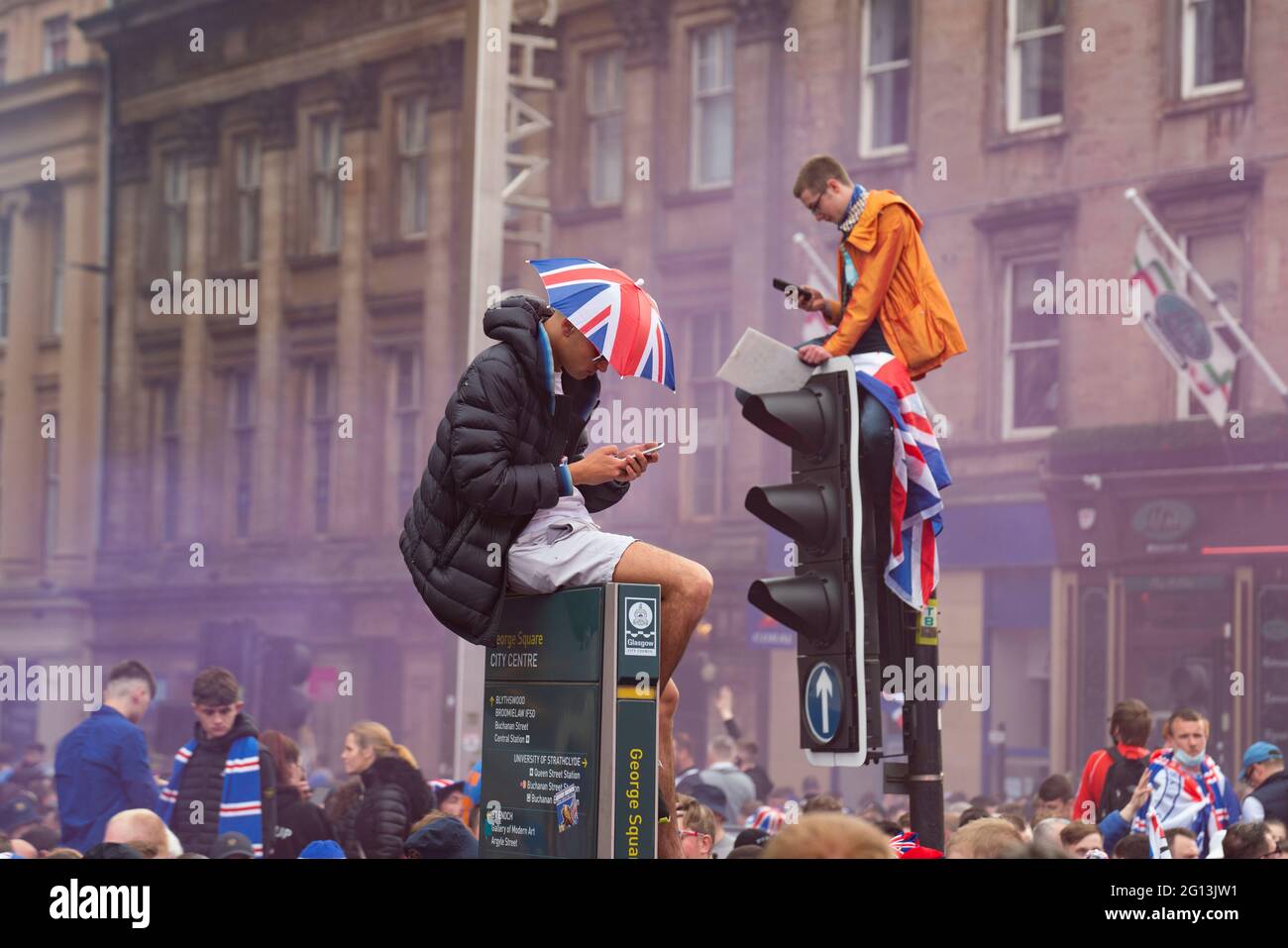 Scenes from George Square in Glasgow following Rangers 55th league ...