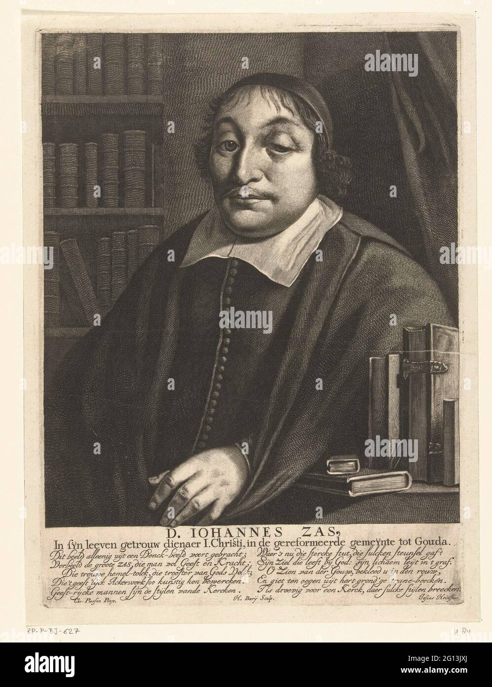 Portrait of Johannes Zas. Portrait of the preacher Johannes Zas in a ...