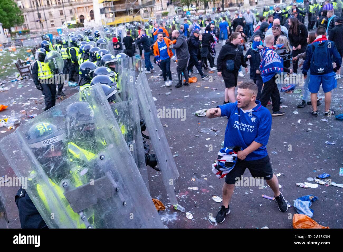 Scenes from George Square in Glasgow following Rangers 55th league ...