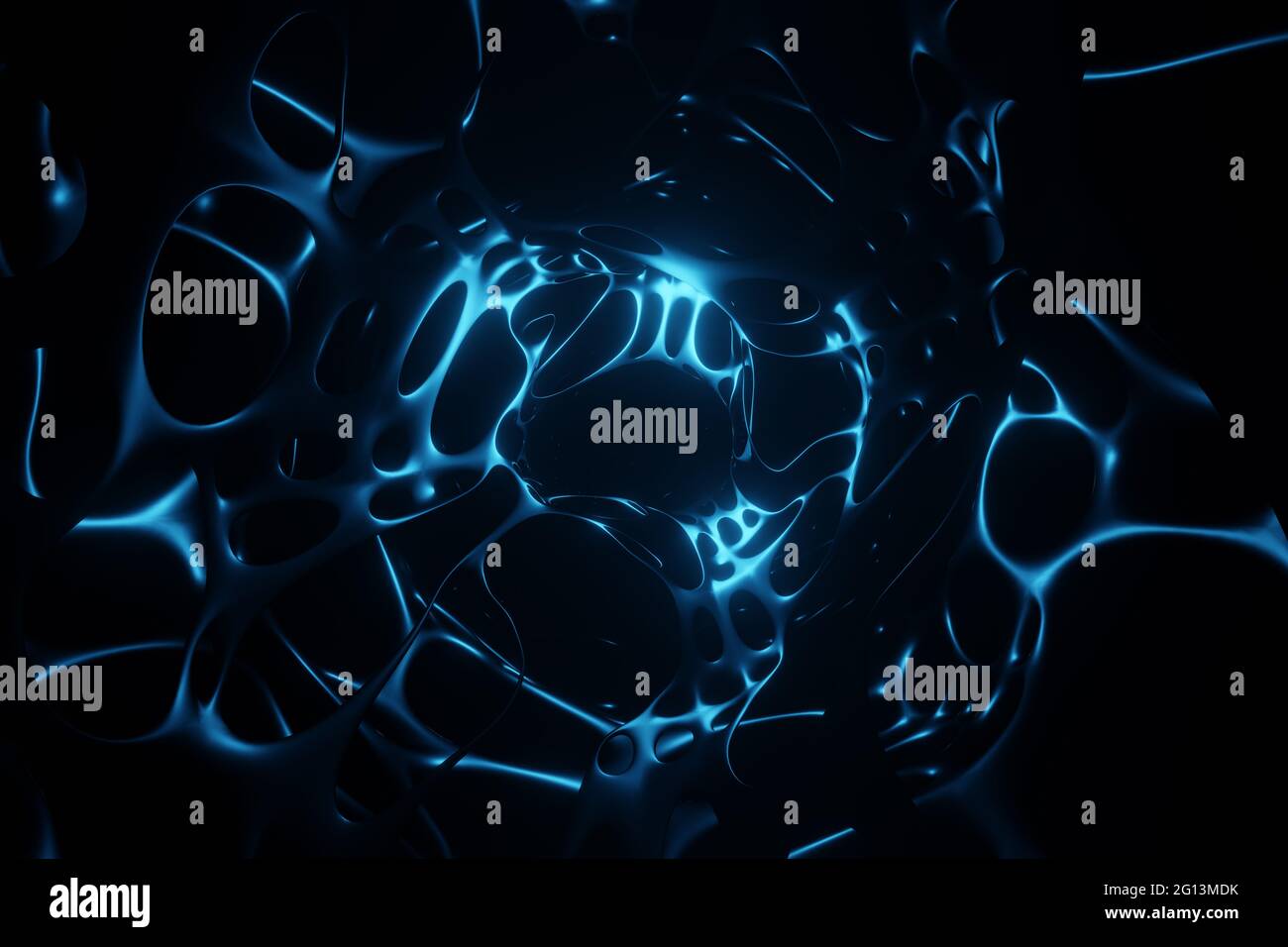 Abstract wire in blue using as science fiction background, 3d rendering ...