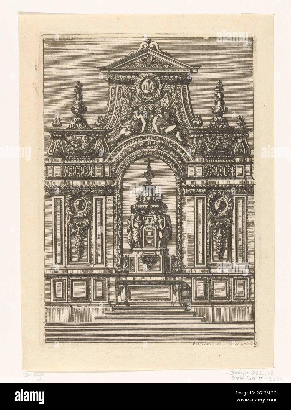 Tabernacle on altar; Authels et Retables. At the top is Christ's ...