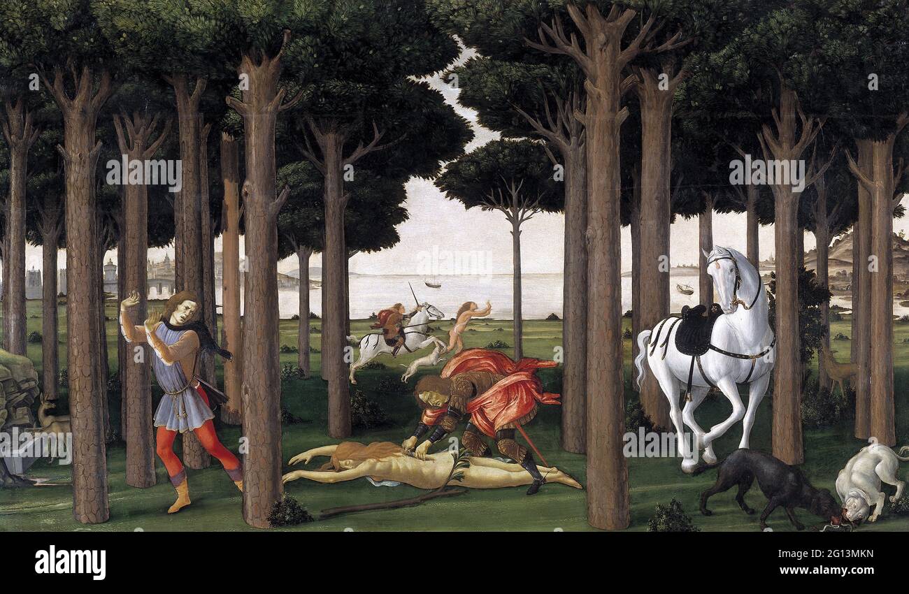Sandro Botticelli - the Story of Nastagio Degli Onesti II Stock Photo ...