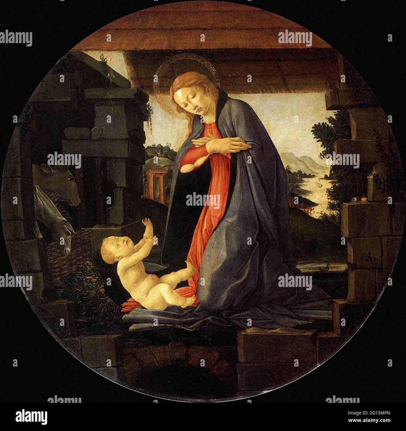 Sandro Botticelli - Virgin Adoring Child 1490 Stock Photo - Alamy