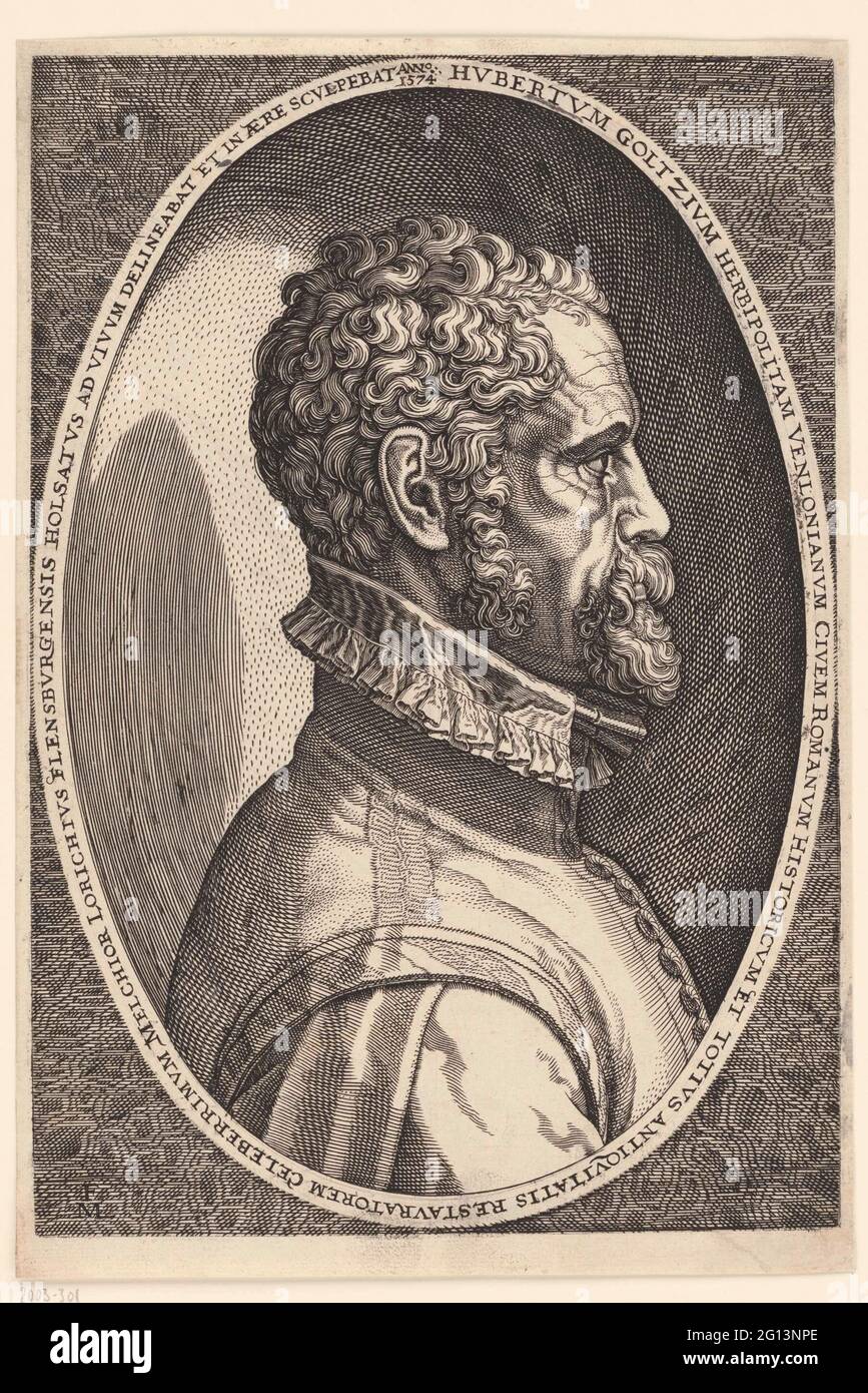 Portrait Hubert Goltzius, 1574. Portrait of the engraver, painter ...
