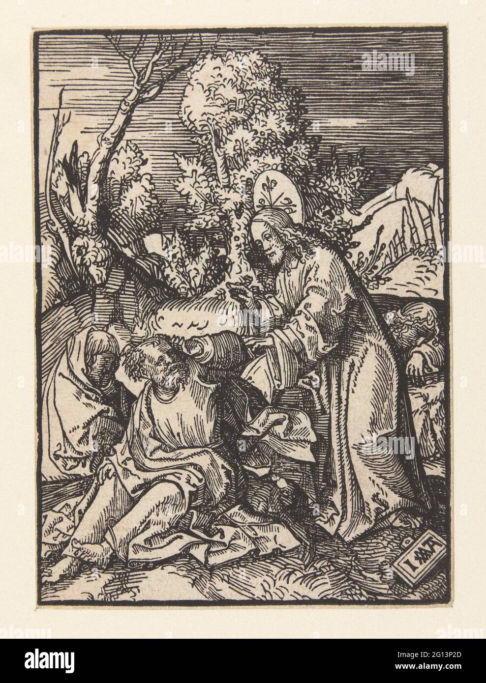 Christ awakens the sleeping disciples; The little passion. From series ...