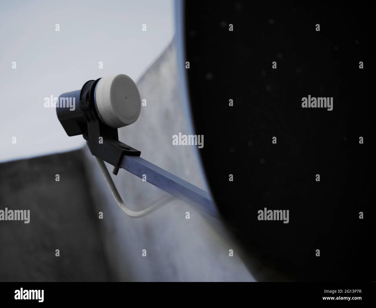 Digital box closeup for commercial Dish television setup on sky ...