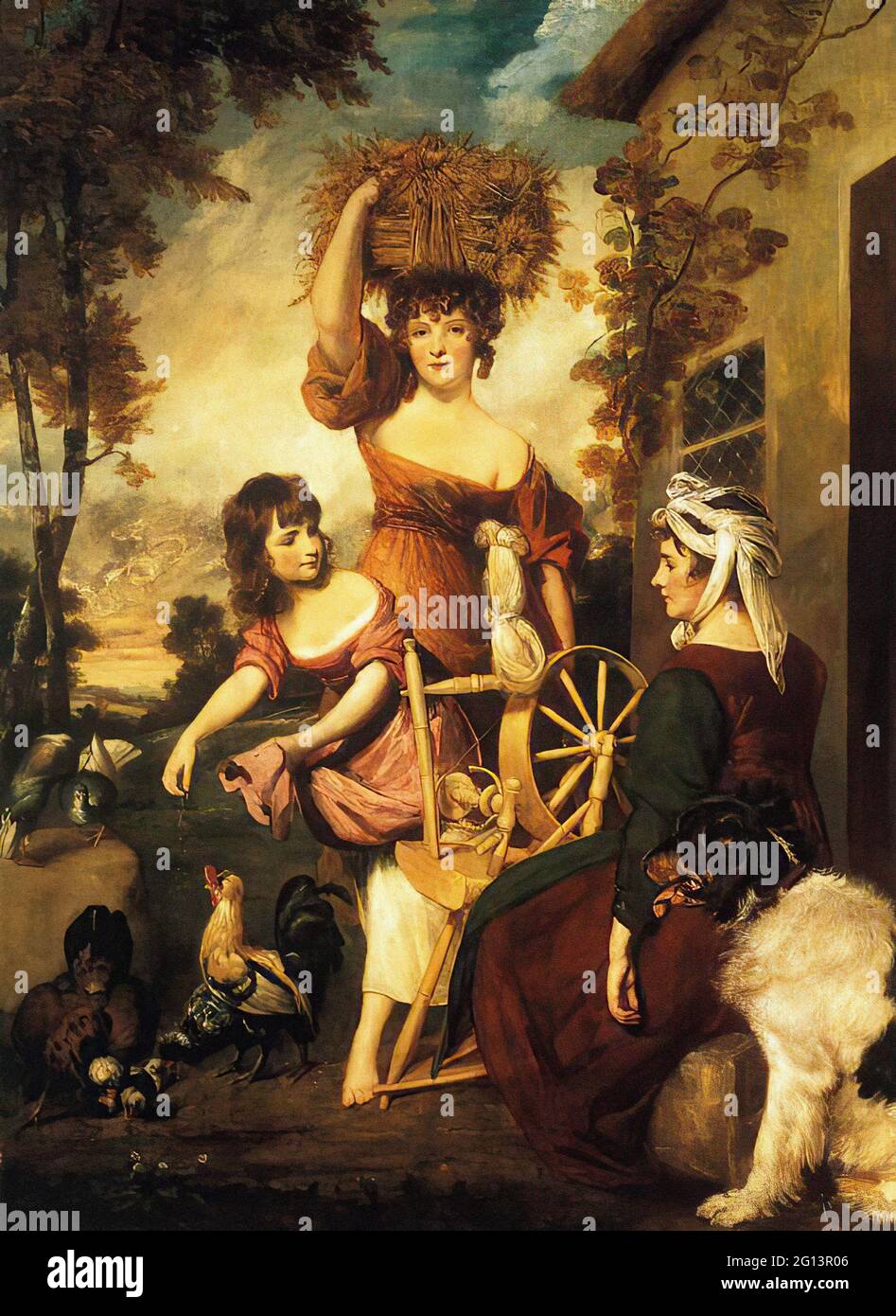 Sir Joshua Reynolds - Mrs Miss Macklin with Miss Potts 1788 Stock Photo ...
