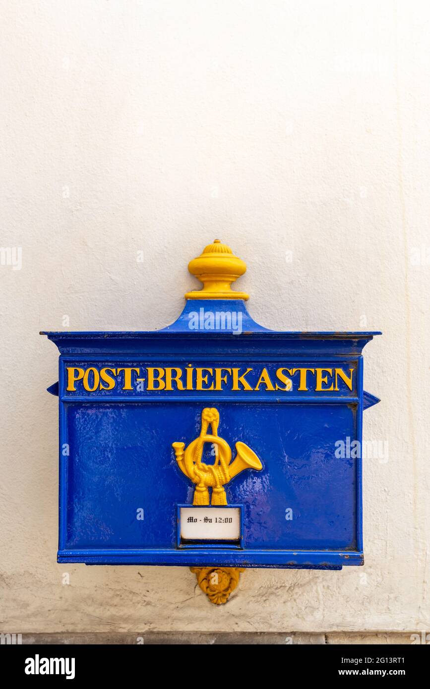 Blue german letter box hi-res stock photography and images - Alamy
