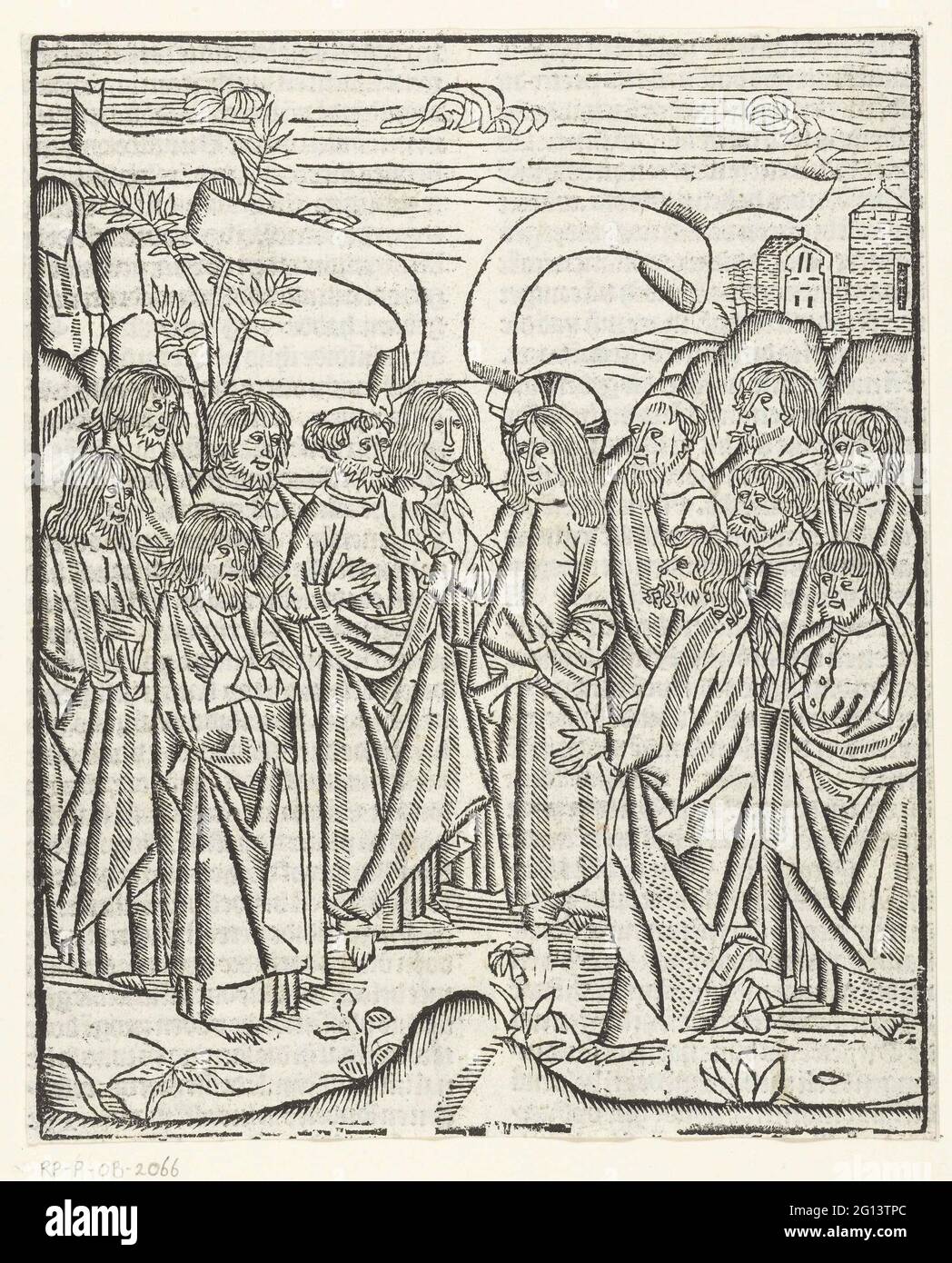 Peter's confession. Christ, Peter and other eleven disciples Stock ...