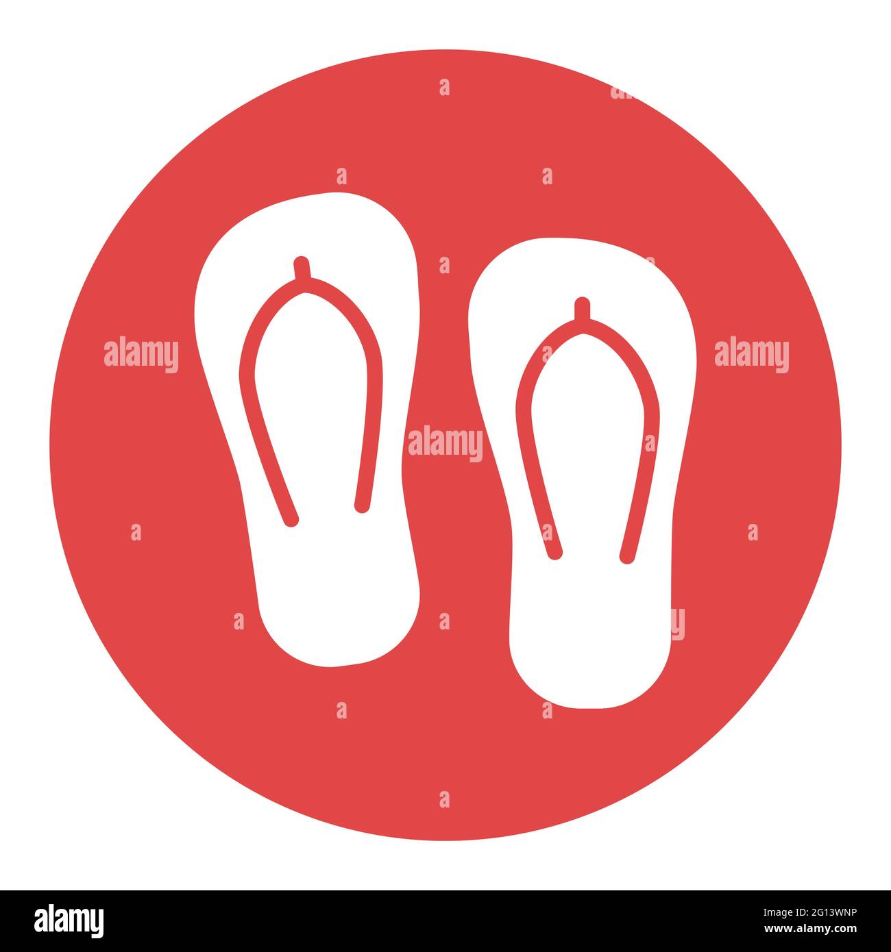 Flip Flops flat vector white glyph icon. Summer sign. Graph symbol for ...