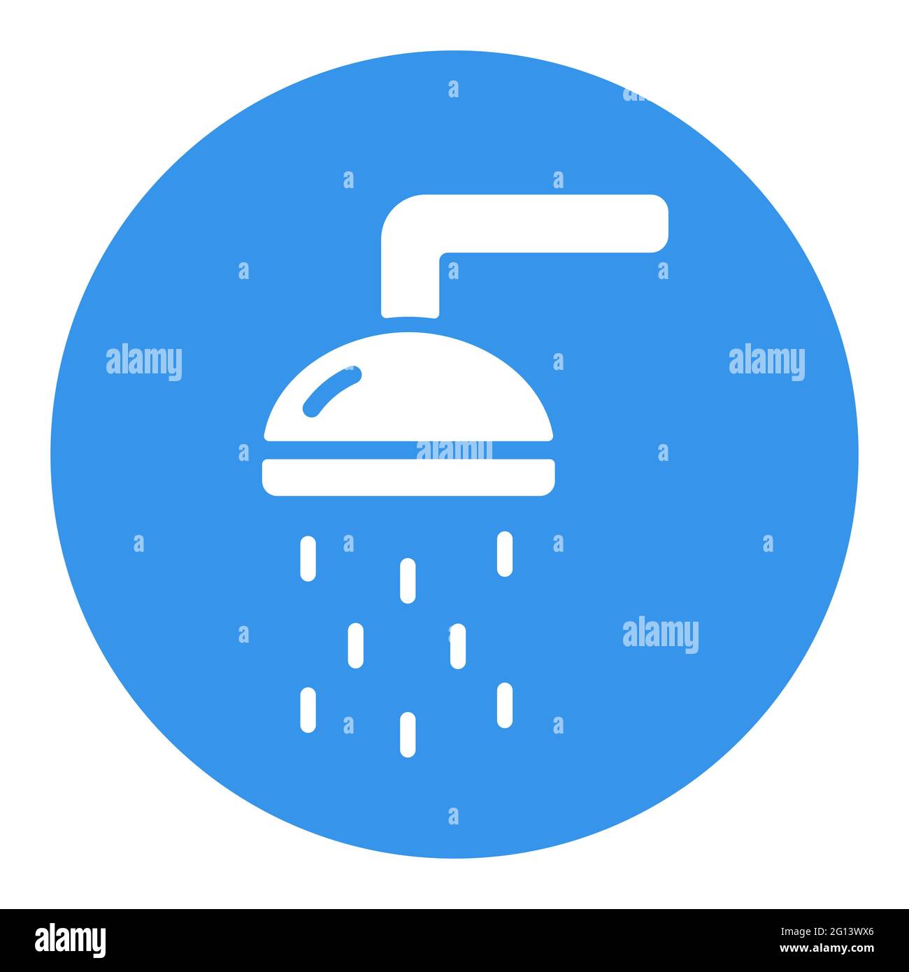 Beach shower flat vector white glyph icon. Summer sign. Graph symbol ...