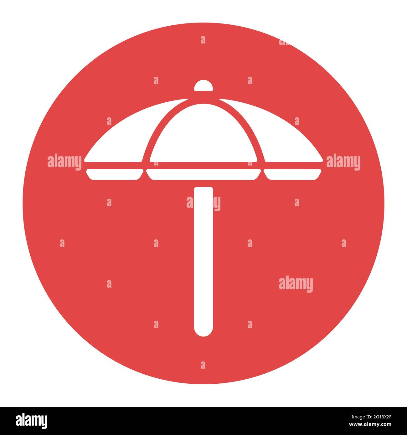 Beach parasol flat vector white glyph icon. Summer sign. Graph symbol ...