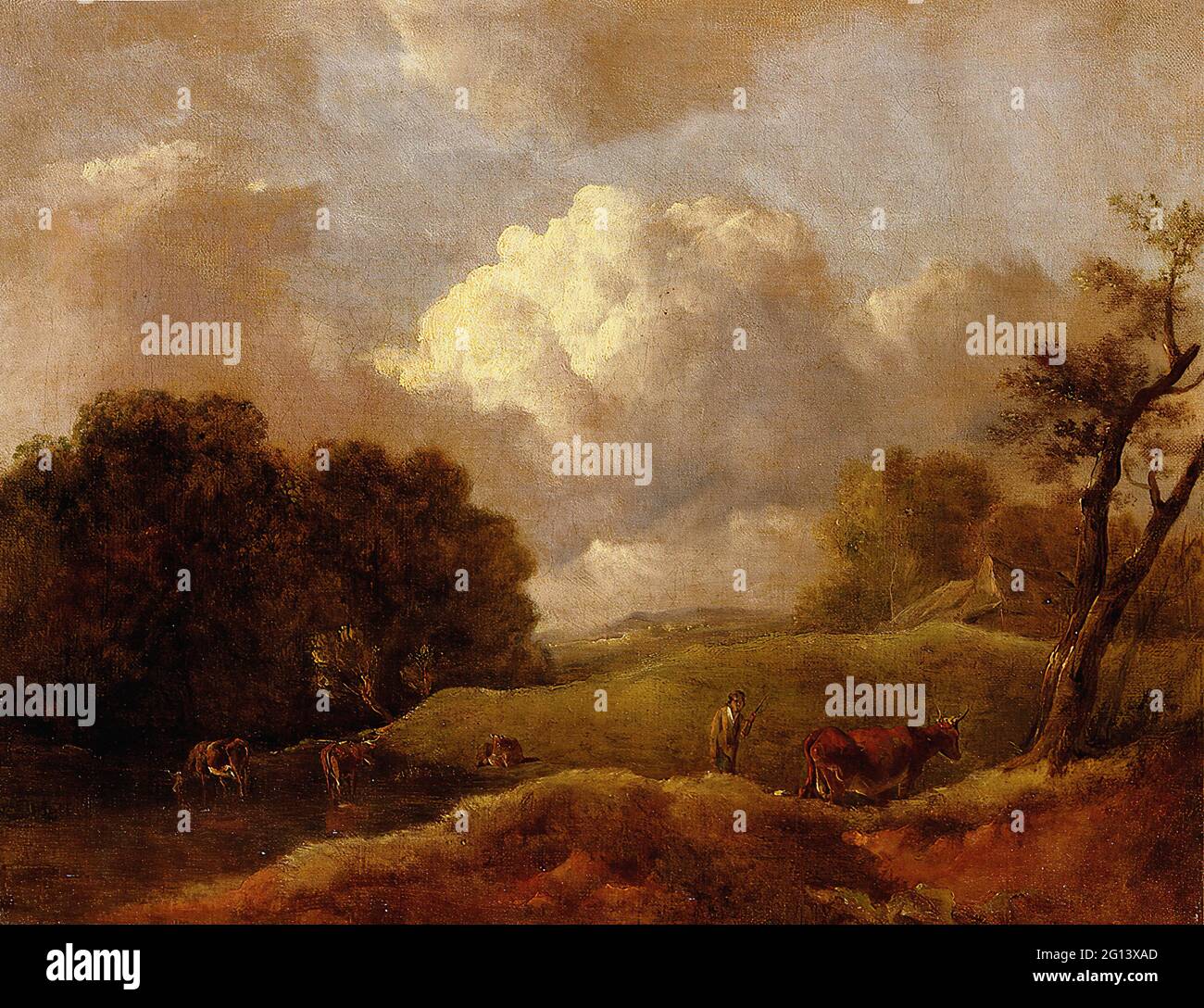 Thomas Gainsborough - an Extensive Landscape with Cattle Drover Stock ...