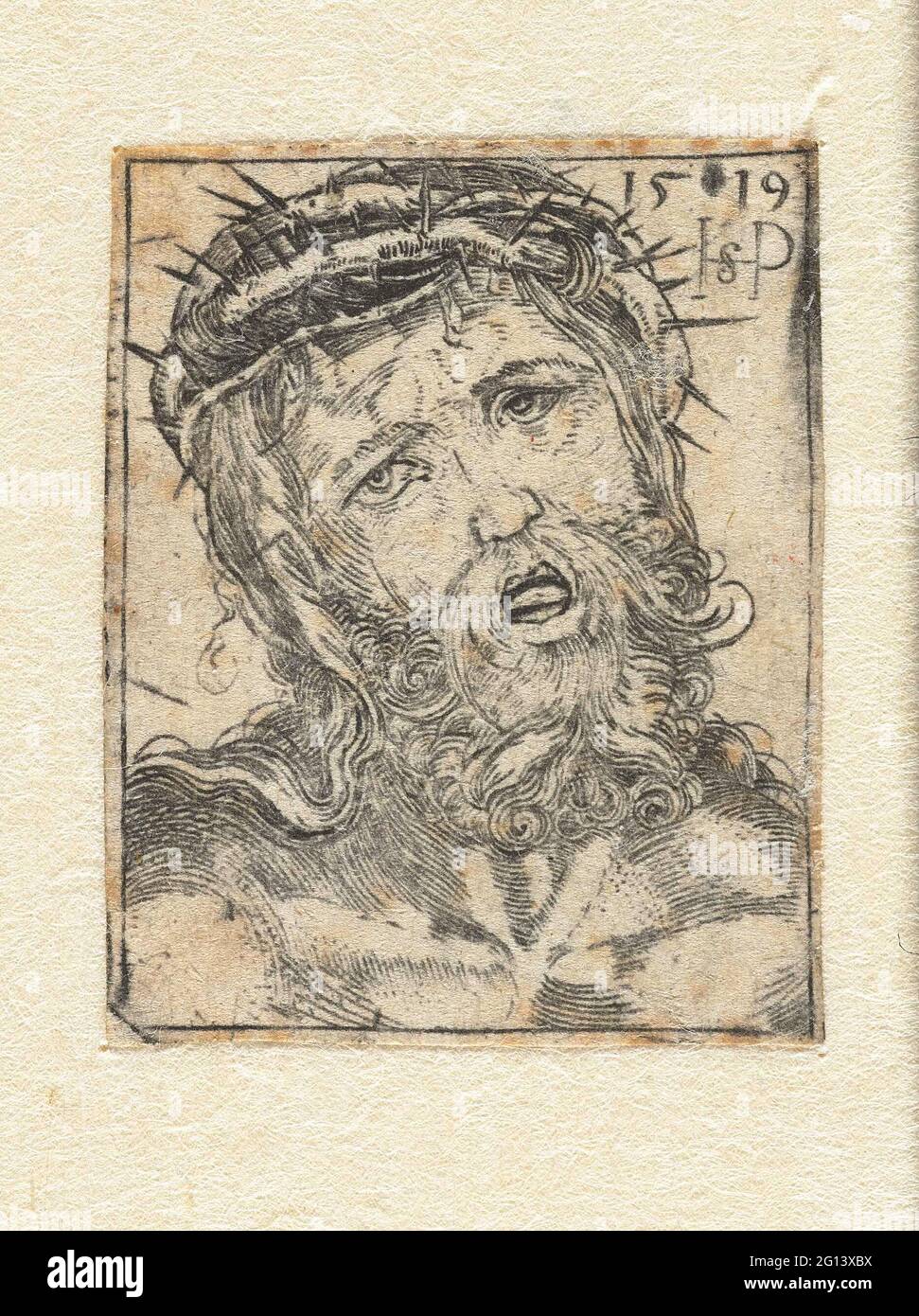 Head of suffering Christ with thorns crown Stock Photo - Alamy
