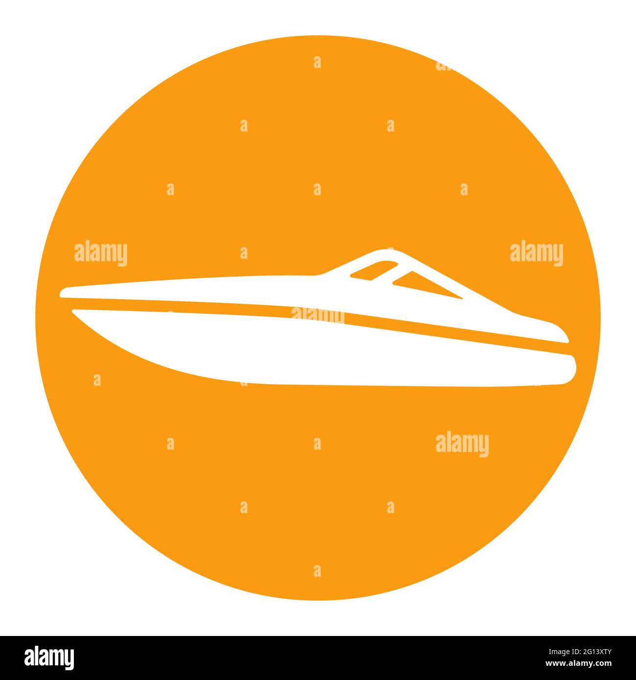 Speedboat flat vector white glyph icon. Graph symbol for travel and ...